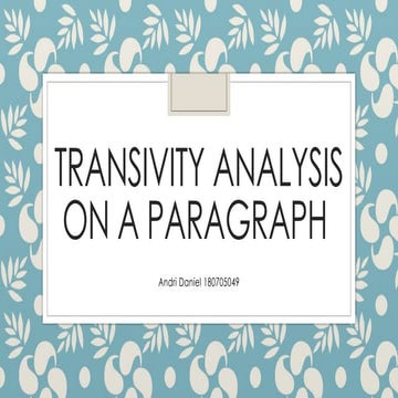 Transivity analysis on a paragraph .pptx