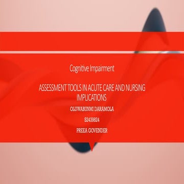 Cognitive impairment- assessment tools in acute care and nursing ...