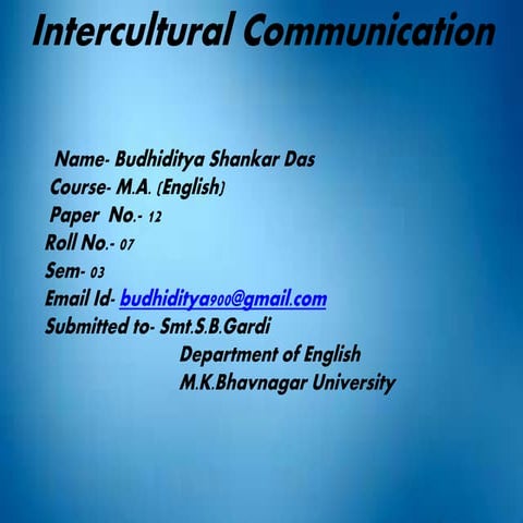 Intercultural Communication | PPTX