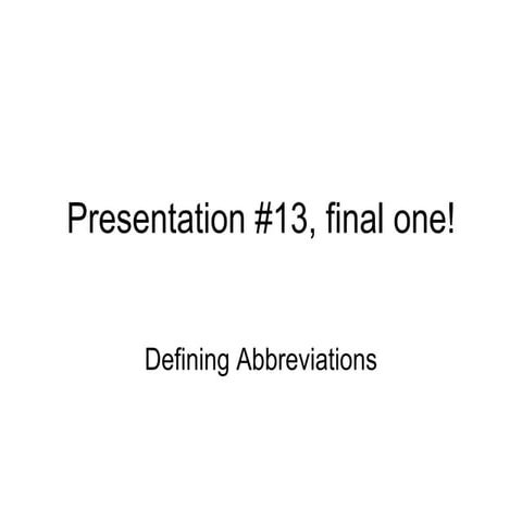 Presentation #13 | PPT