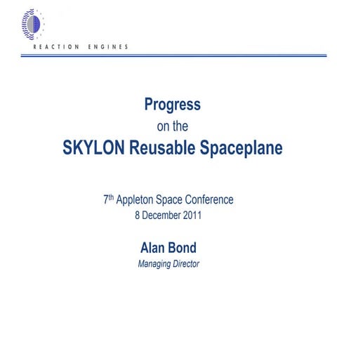 Progress on the SKYLON Reusable Spaceplane | PDF