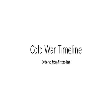Cold War Map and Timeline | PPT