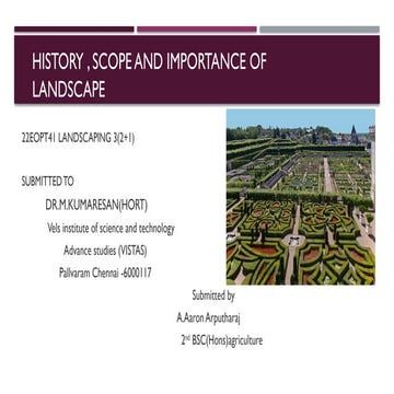 History, scope and importance of landscape | PPTX