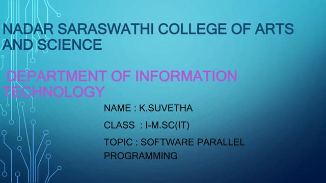 Software Parallel Programmingpptx Computing Technology And Computing