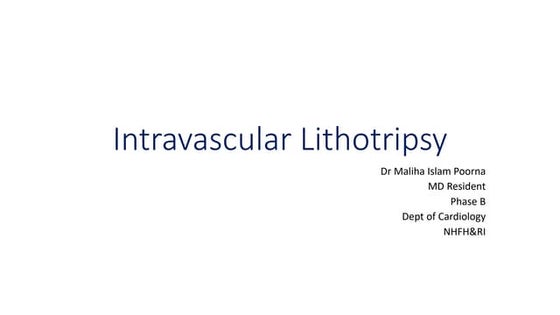 Coronary shock wave lithotripsy balloon (IVL) | PDF | Heart and ...