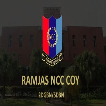 This presentation is all about making people aware about the NCC | PDF