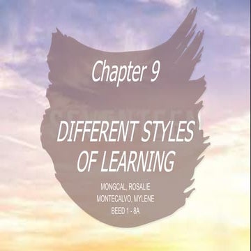 DIFFERENT STYLES OF LEARNING | PPTX