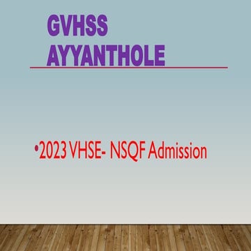 Nsqf vhse admission career guidance kerala | PPTX