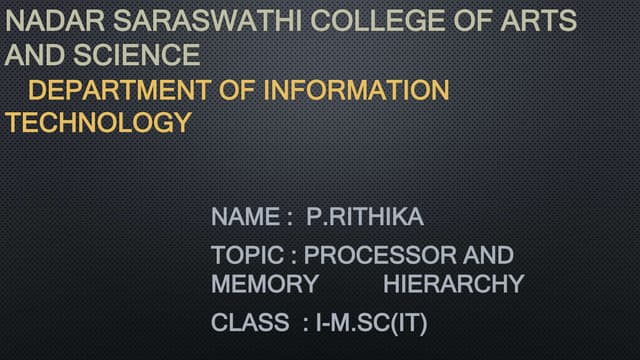 Advance Computer Architecture Ppt