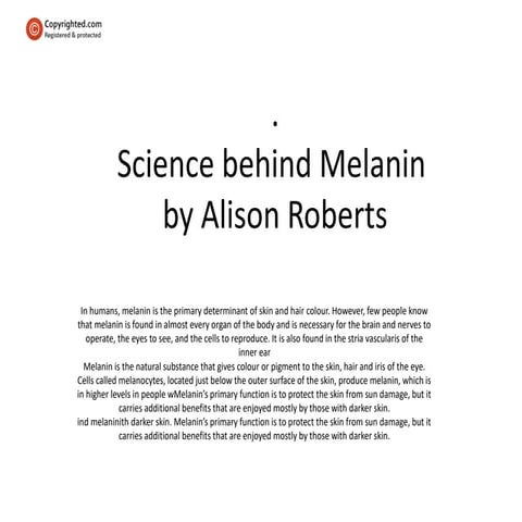 The Science of Melanin | PDF