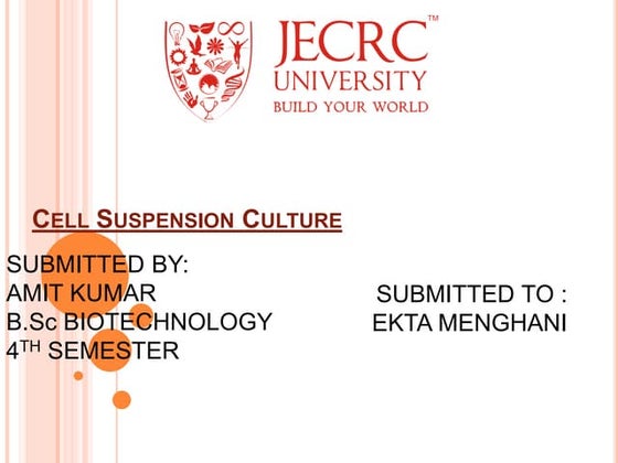 Cell suspension culture | PPTX