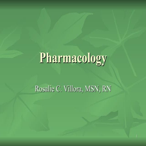 Presentation1 A Pharmacology | PPT
