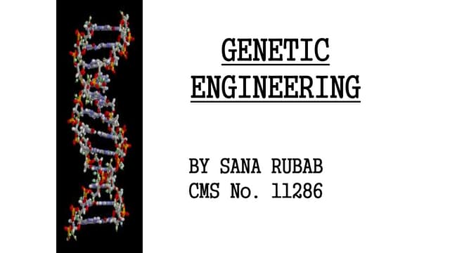 Genetic Engineering: Chapter 1- History of Genetic Engineering | PDF