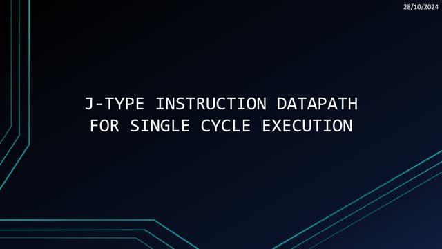 J-type datapath fo single cycle execution | PPT J-type datapath fo single cycle execution | PPT
