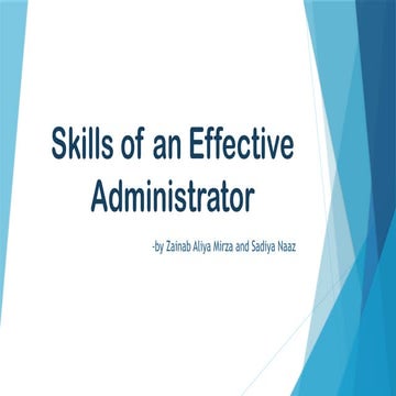 Skills of an Effective Administrator/ Manager | PPTX