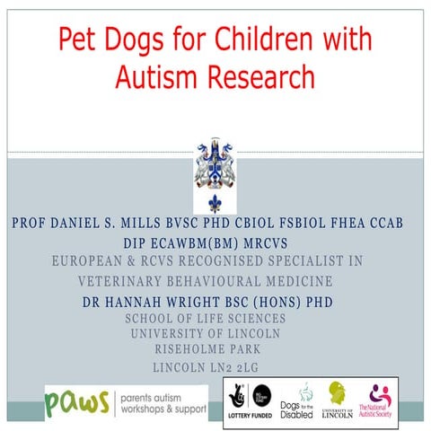 Dogs can make a difference: Research overview and results by Professor ...