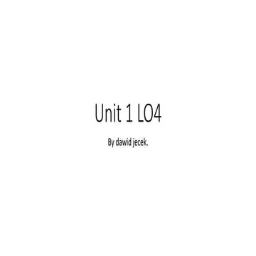 Unit 1 LO4 | PPT
