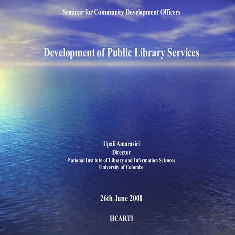 Development of Public Library Services | PPT