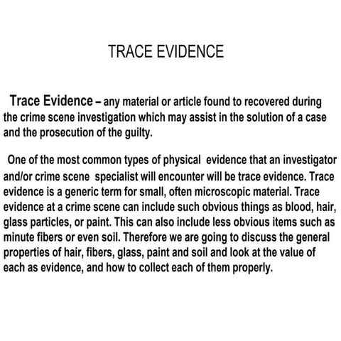 Forensic Evidence | PPT