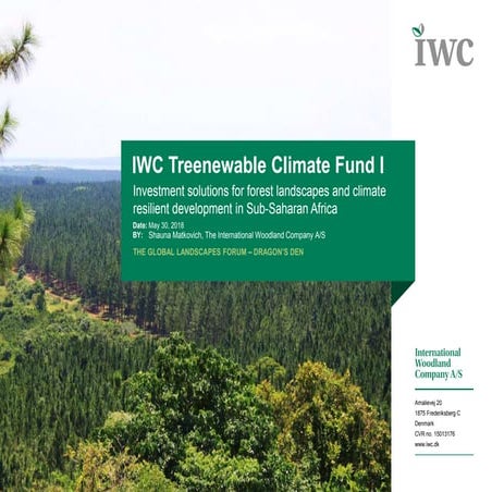 Investment solutions for forest landscapes and climate resilient ...