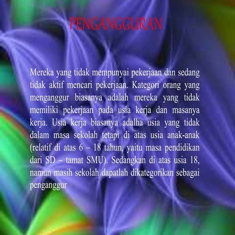 Presentation1 pengangguran | PPT