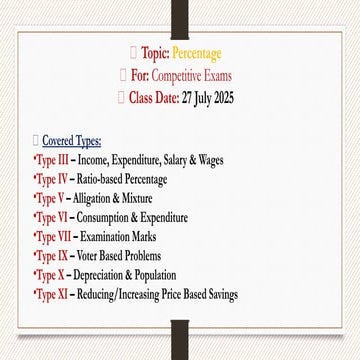 Mastering Percentage – Easy Concepts, Tricks & Applications | PPTX