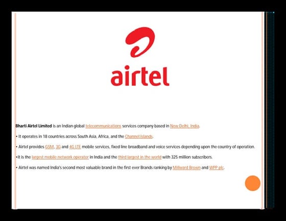 airtel Presentation | PPT