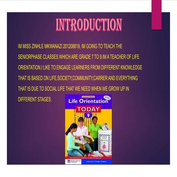 Presentation,LIFE ORIENTATION | PPTX