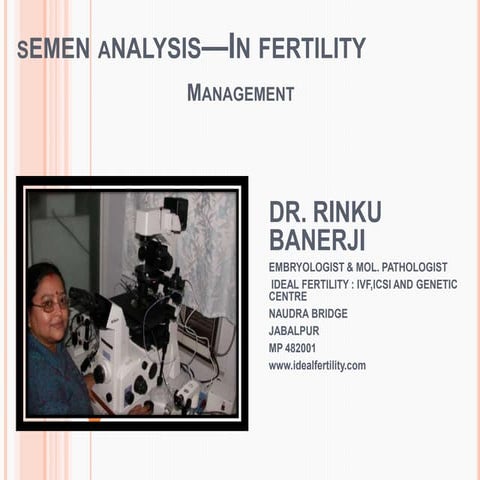 semen analysis-in fertility management | PPTX