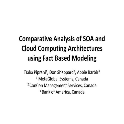 Comparative Analysis of SOA and Cloud Computing Architectures using ...