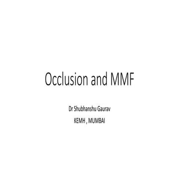 Occlusion and Mmf vv-1.pptx