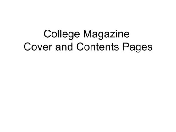 School magazine: Contents page evaluation | PDF