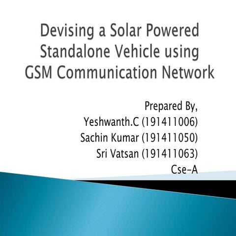 solar car vehicle using gsm network | PPTX | Smartphones | Consumer ...