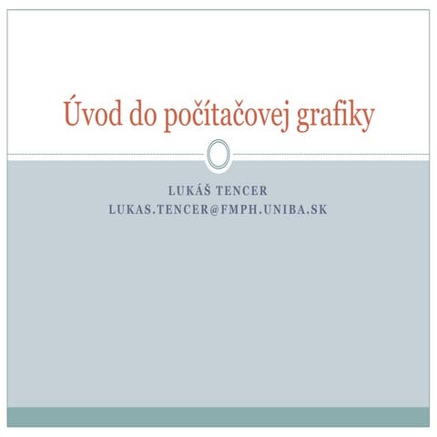 Introduction to Computer Graphics, lesson 1 | PPTX