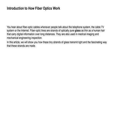 Introduction to fiber optics | PPTX