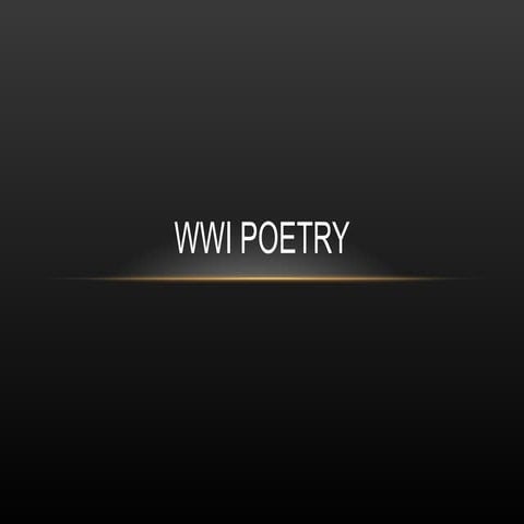 WWI Poetry | PPT