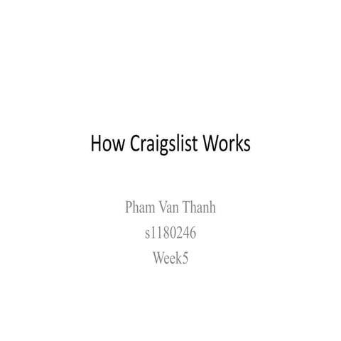 How craigslist works | PDF
