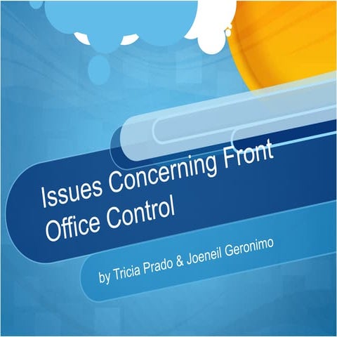 issues concerning front office. | PPTX | Business | Business and Finance