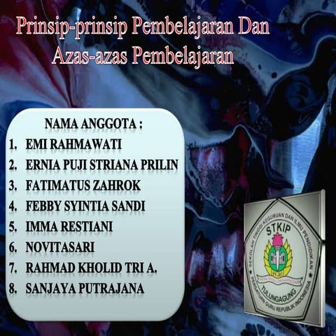 Prinsip-prinsip Pembelajaran Dan Azas-azas Pembelajaran | PPTX