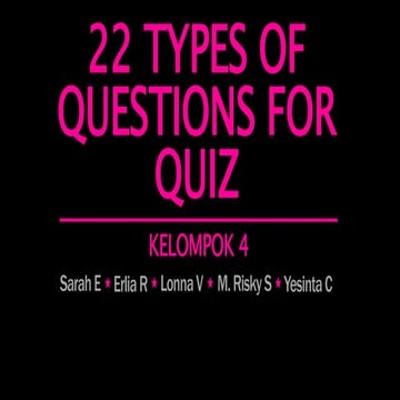 22 Types Of Questions For Quiz | PPT