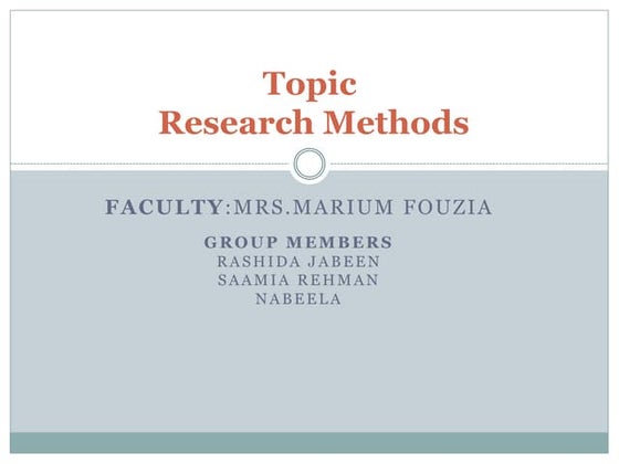 METHODS OF PSYCHOLOGY | PPTX | Science