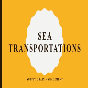 Sea Transportation | PPTX