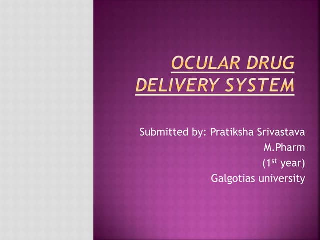 ocuserts [ocular inserts] | PPTX