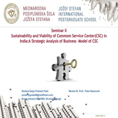 SUSTAINABILITY AND VIABILITY OF COMMON SERVICE CENTERS(CSC) :Internet ...