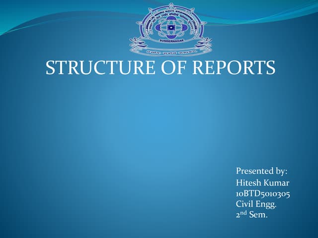 Structure of a report | PPTX