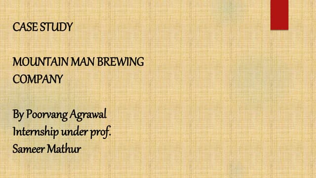 Mountain Man Brewing Company: Case Analysis | PDF