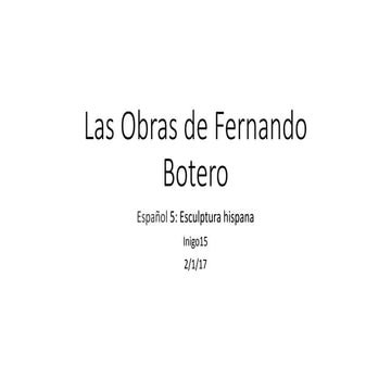 Las Obras de Fernando Botero | PPTX
