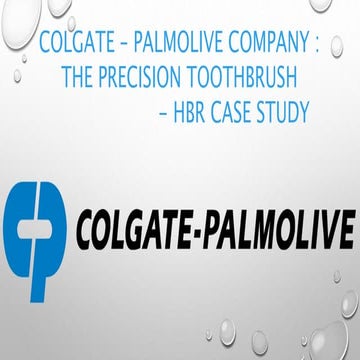 Colgate Palmolive HBR Case Study | PPTX