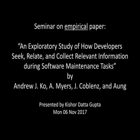 Developer Workflow Study | PPTX | Web Development | Internet