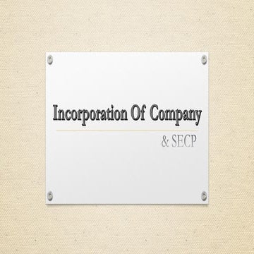 How to Incorporate a Company, Register a company in Pakistan SECP | PDF